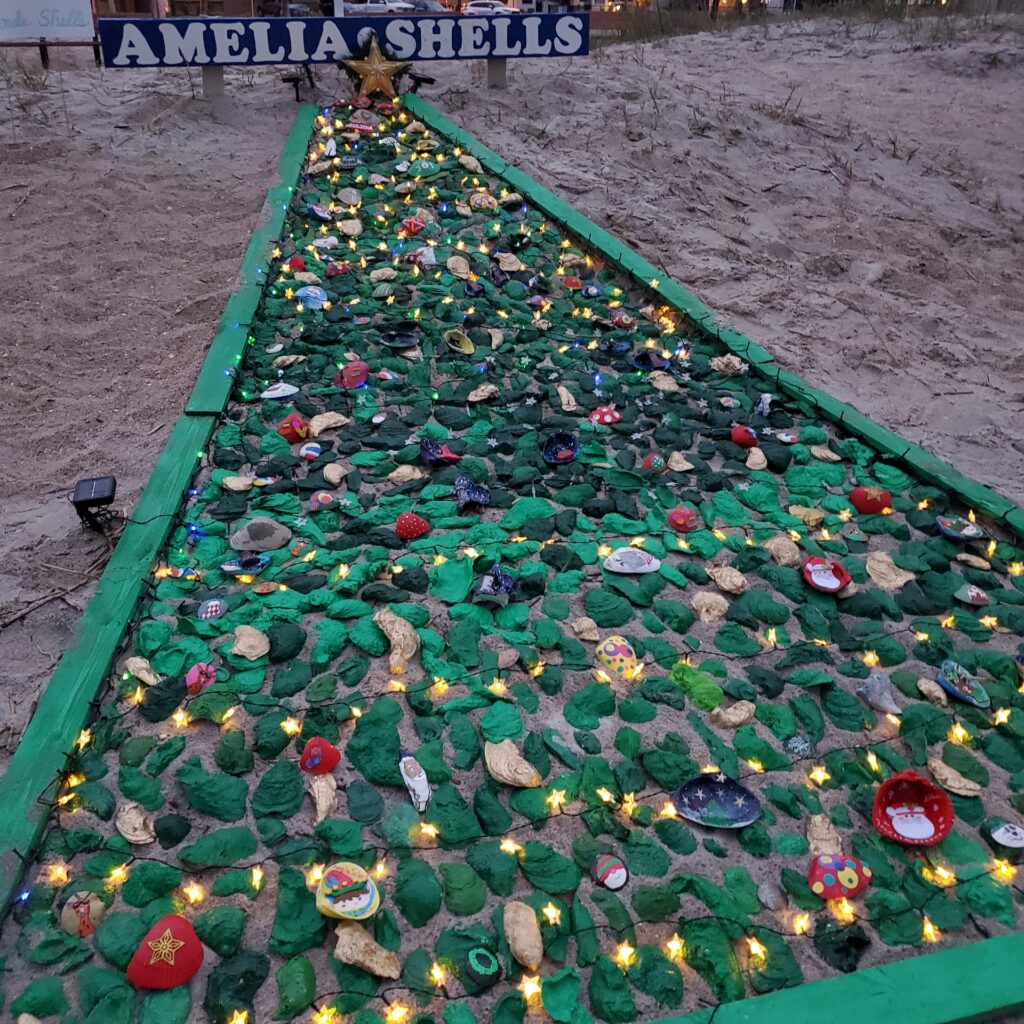 Shell Christmas Tree on the Beach - Amelia Island